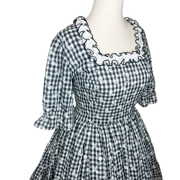 Vintage | Dresses | Vintage 5s Floral Gingham Western Square Dance ...